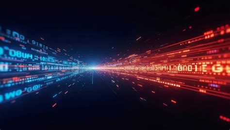 Visual Representation Of Binary Data Flow In Vibrant Colors Stock Image