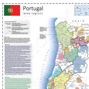 Portugal Wine Map Etsy