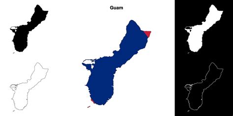 Guam Blank Outline Map Set 46720627 Vector Art At Vecteezy