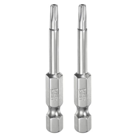 Uxcell 2pcs T15 Security Torx Bit 14 Hex Shank 2 S2 Steel Magnetic