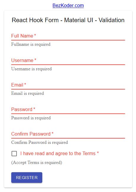 Material Ui Sign Up Form React The Text Fields Will Be For First Name