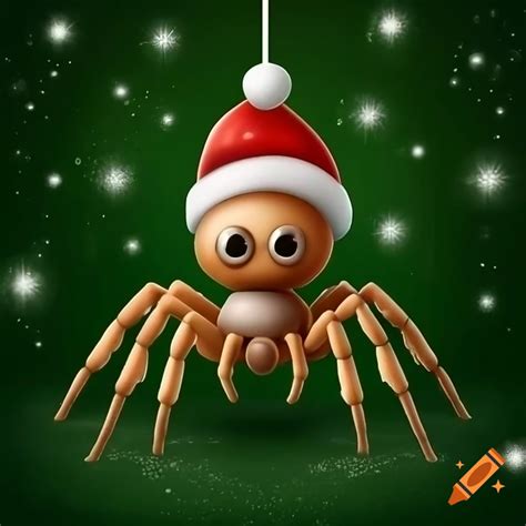 Tiny Spider In Santa Hat Hanging On Christmas Decoration On Craiyon