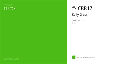 Pantone Kelly Green 361 — Hex 4cbb17 Colorcode Tools