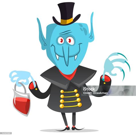 Cute Cartoon Vampire Smiling Vector Illustration Stock Illustration Download Image Now Art