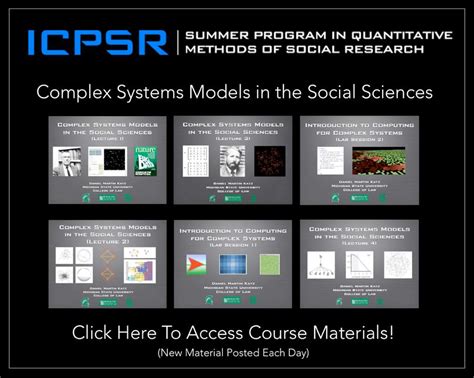 Complex Systems Models In The Social Science Umich Icpsr Summer Program In Quantitative
