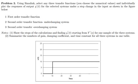 Problem 2 Using Simulink Select Any Three Transfer