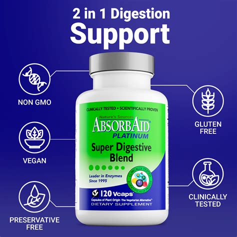 Absorbaid Platinum 120 Digestive Enzymeprobiotics Complete Digestive
