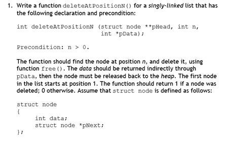 Solved 1 Write A Function DeleteAt Positions For A Chegg Com
