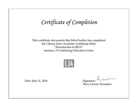 Rda Certificate Of Completion Pdf