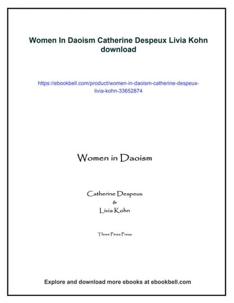 Women In Daoism Catherine Despeux Livia Kohn Pdf