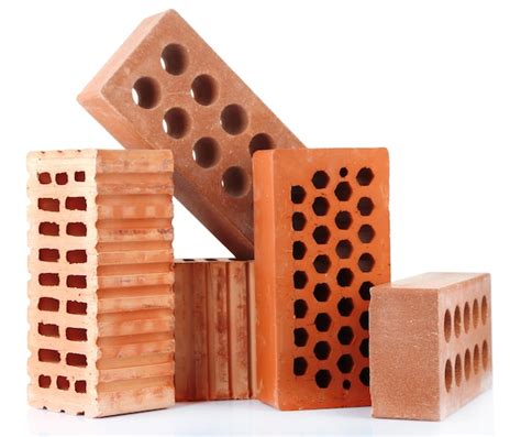 Premium Photo Brown Bricks Isolated On White