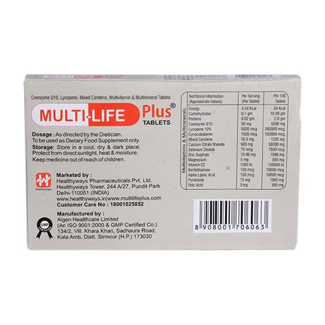 Multi Life Plus Tablet Uses Side Effects Price Apollo Pharmacy