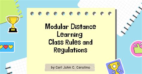 Modular Distance Learning Class Rules And Regulations