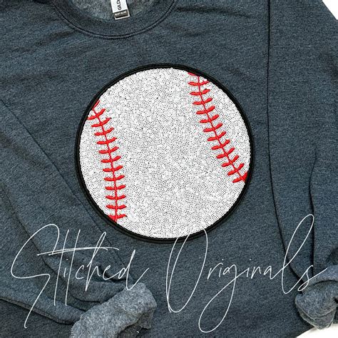Baseball Large Sequin Patch Diy Patch Iron On Patch Baseball Etsy