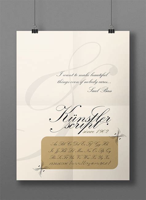 Typography Specimen Kunstler Script On Behance