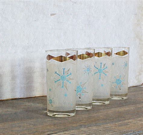 Mid Century Snowflake Drinking Glasses Mid Century Midcentury Modern Glassware