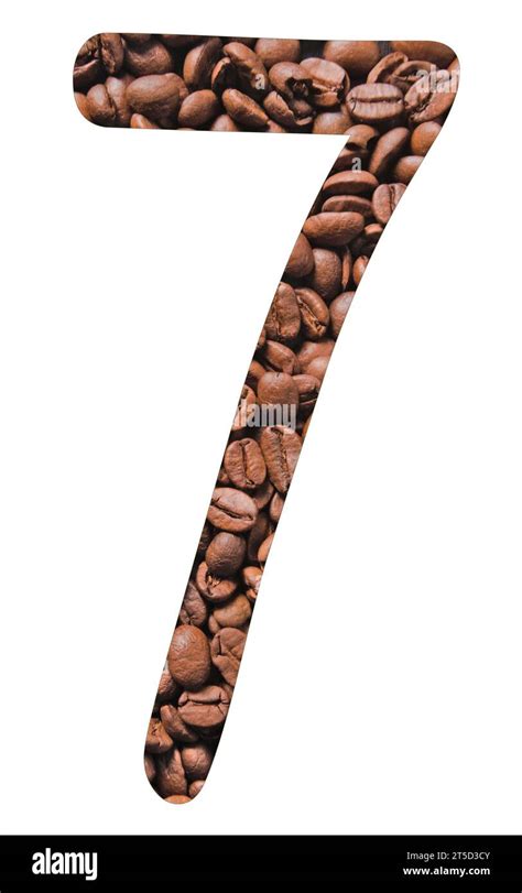 Number 7 Created With Hole Beans Unusual Font Face That Attracts Attention Relates To Food