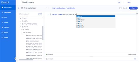 Use Worksheets Exasol Saas Documentation Use Worksheets Exasol Saas Documentation