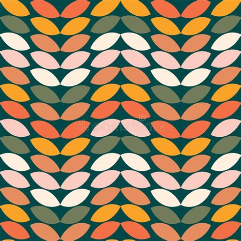 Autumn Leaves On A Green Background Seamless Cute Pattern With
