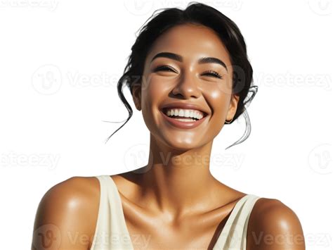 A Woman Smiling With Her Hands On Her Face 54616492 Png