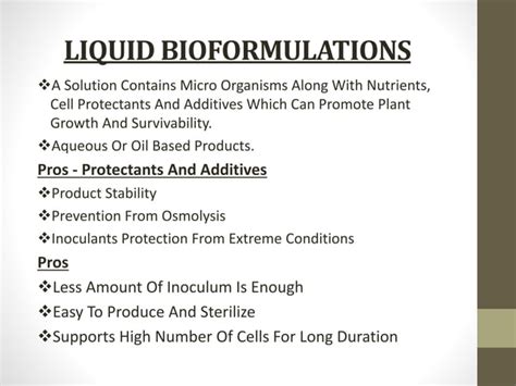Formulations Of Biofertilizers Pptx