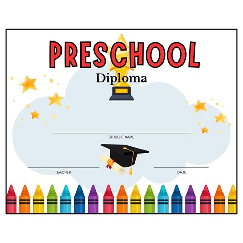 Preschool Graduation Promotion Certificate Of Completion Instant