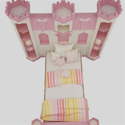 공주 소녀 침대 3d 모델 12 Fbx Max Free3d