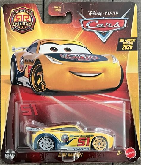 Disney Pixar Cars Cruz Ramirez 51 Dinoco Metal Araba Race Rescue