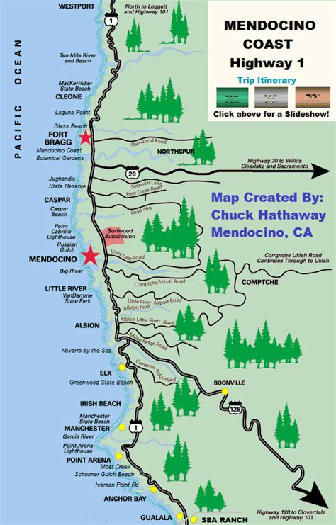 Map Of Mendocino County California