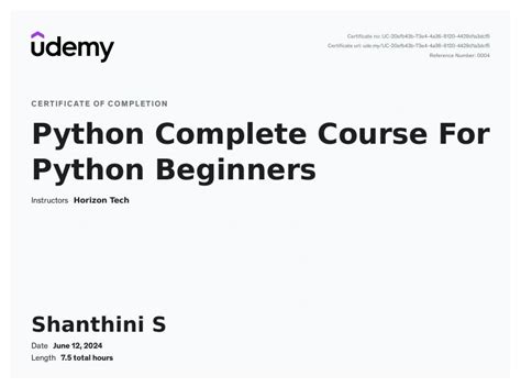 Completed Python Course On Udemy Shanthini S Posted On The Topic Linkedin