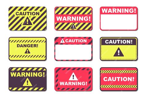 Premium Vector Minimalist Collection Of Blank Warning And Caution