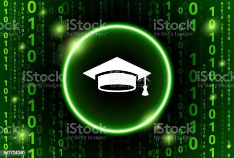 Graduation Binary Code Vector Pattern Background Stock Illustration