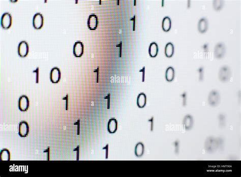 Binary Code On A Computer Screen Themes Of Binary Code Data Pattern Stock Photo Alamy