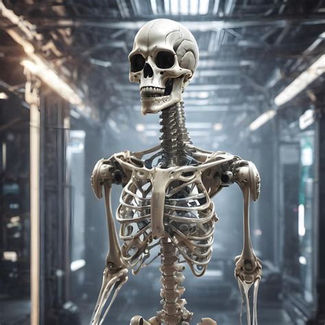 Premium Photo Future Skeleton Alien Skeleton Background
