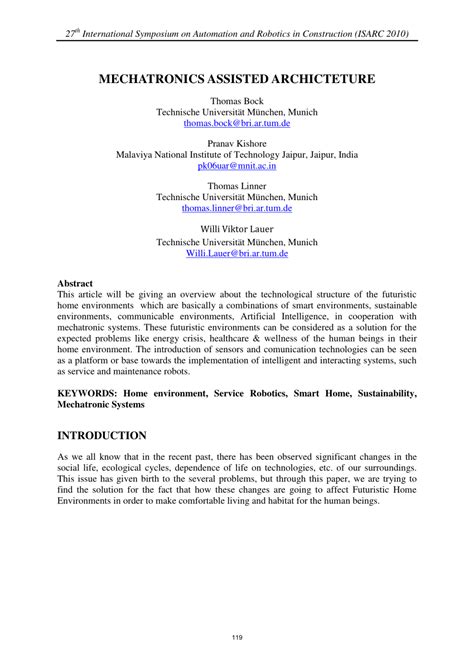 Pdf Mechatronics Assisted Architecture