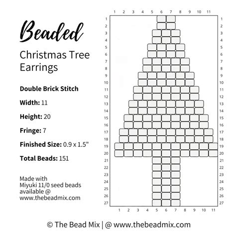Beaded Christmas Tree Earrings Free Beading Pattern The Bead Mix