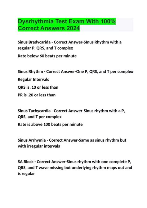 Dysrhythmia Test Exam With 100 Correct Answers 2024 Dysrhythmia Stuvia Us