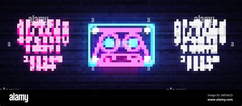 Cassetts For Tape Recorder Neon Sign Vector Retro Music Design Template Neon Sign Retro Style