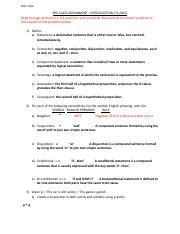 Introduction To Logic Pre Class Assignment Course Hero