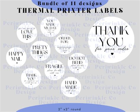 Thermal Printer Label Bundle Thermal Sticker Designs Png For Small