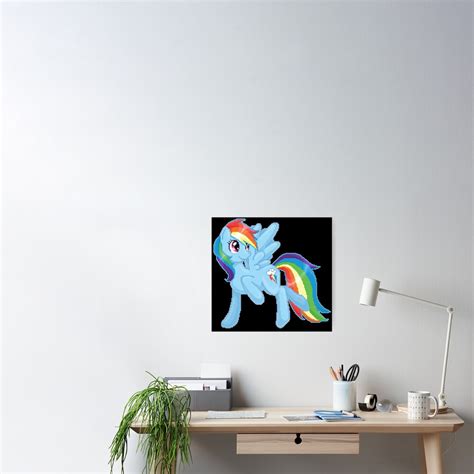 Rainbow Dash Pixel Art Poster By Skullnuku Redbubble