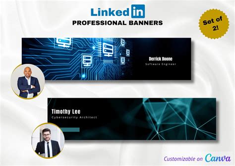 Set Of 2 It Professional Linkedin Banner Etsy