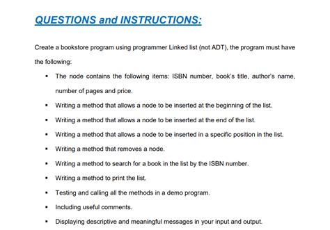 Solved Create A Bookstore Program Using Programmer Linked