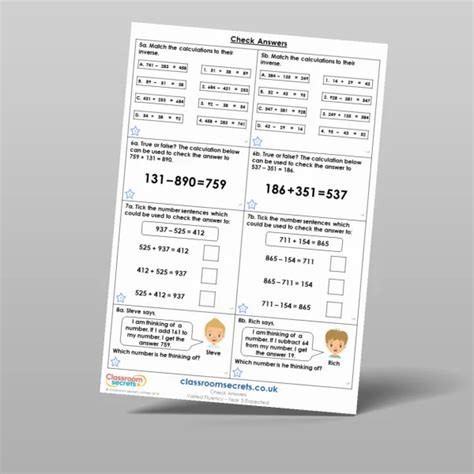 Year 3 Check Answers Varied Fluency Resource Classroom Secrets