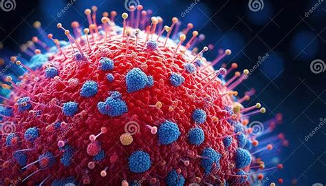 Colorful Virus Structure Illuminated Under Scientific Scrutiny In A