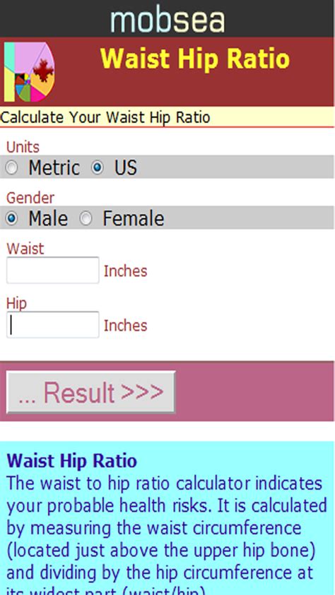 Waist Hip Ratio Calculator App On Amazon Appstore