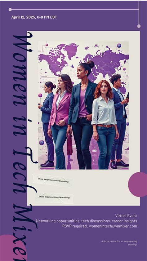 Women In Tech Virtual Networking Events Poster Template Ai Designs By Molypixai