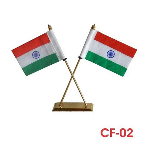 Cf 02 Khadi Rectangle Cross Car Flag At ₹ 295 Piece Car Flag In