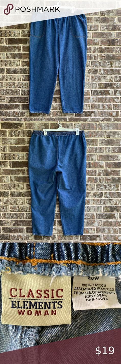 Classic Elements Womens Elastic Waist Ankle Jeans Jeans Shop Jeans