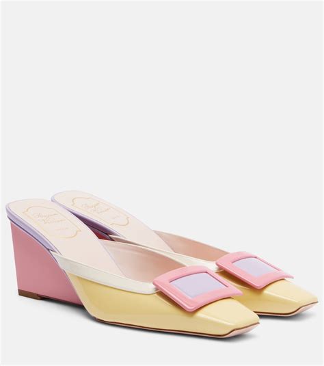 Belle Vivier 60 Patent Leather Wedge Mules In Multicoloured Roger Vivier Mytheresa
